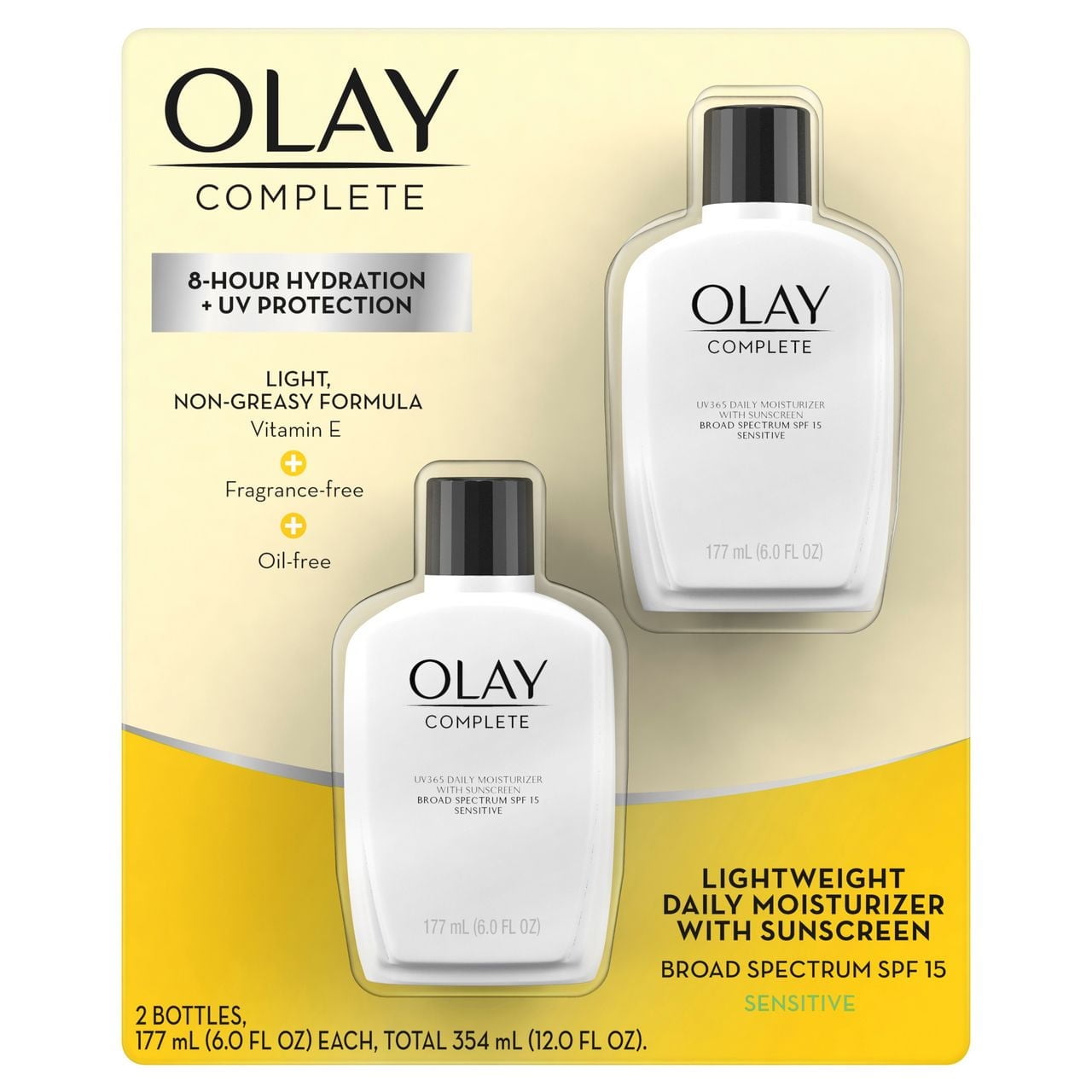 Olay Complete Lotion Moisturizer SPF 15 Sensitive, 2 pk./12 oz ...