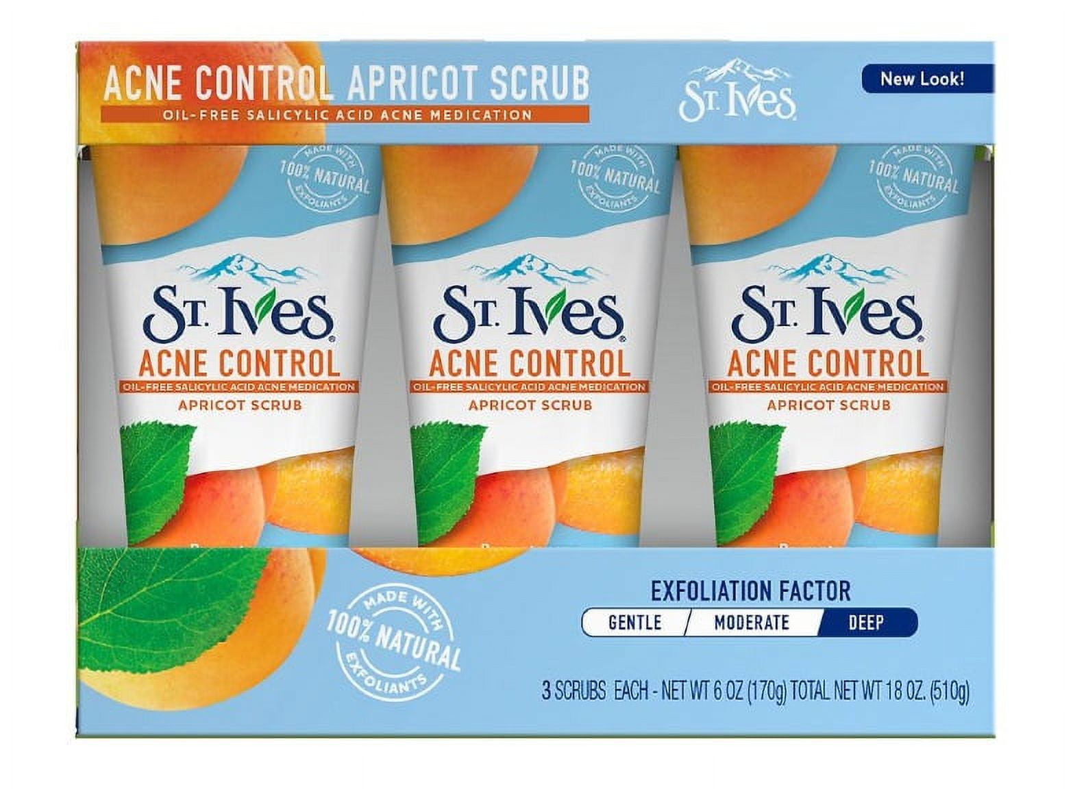 St. Ives Blemish Control Apricot Exfoliating Facial Wash, 3 ct./6 oz ...