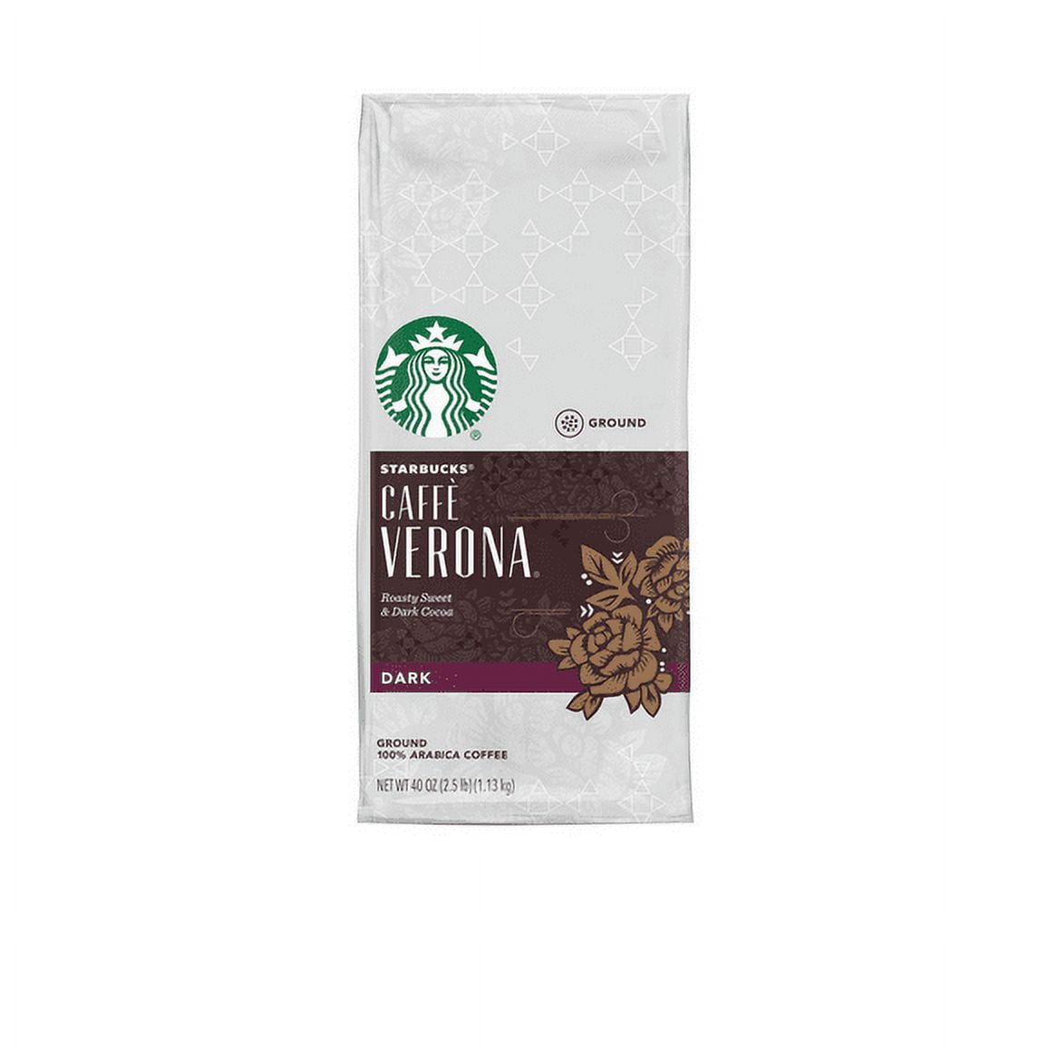 Starbucks Caffe Verona Dark Roast Ground Coffee, 40 oz, Bold Full ...