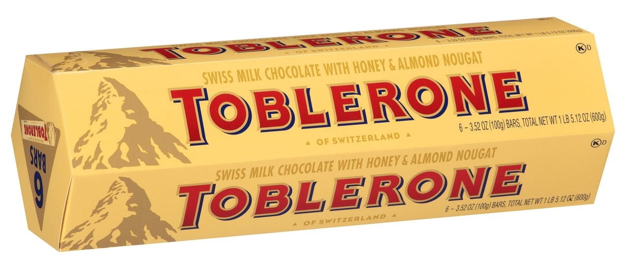 Toblerone Swiss Milk Chocolate with Honey & Almond Nougat, Family Pack ...