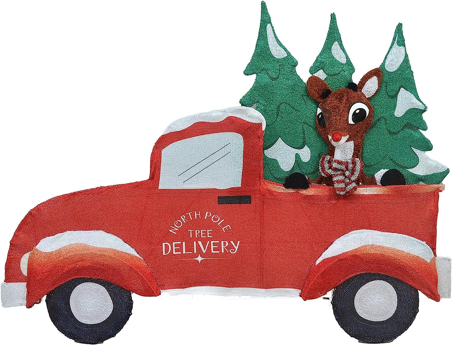 ProductWorks 42-Inch Lighted Christmas Decorations Outside, Rudolph in ...