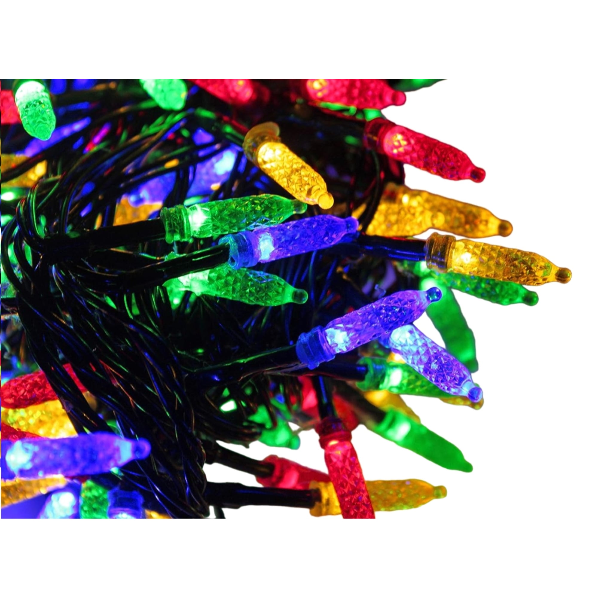 ProductWorks Indoor/Outdoor 150 Faceted LED-Mini Bulbs String Light Set ...