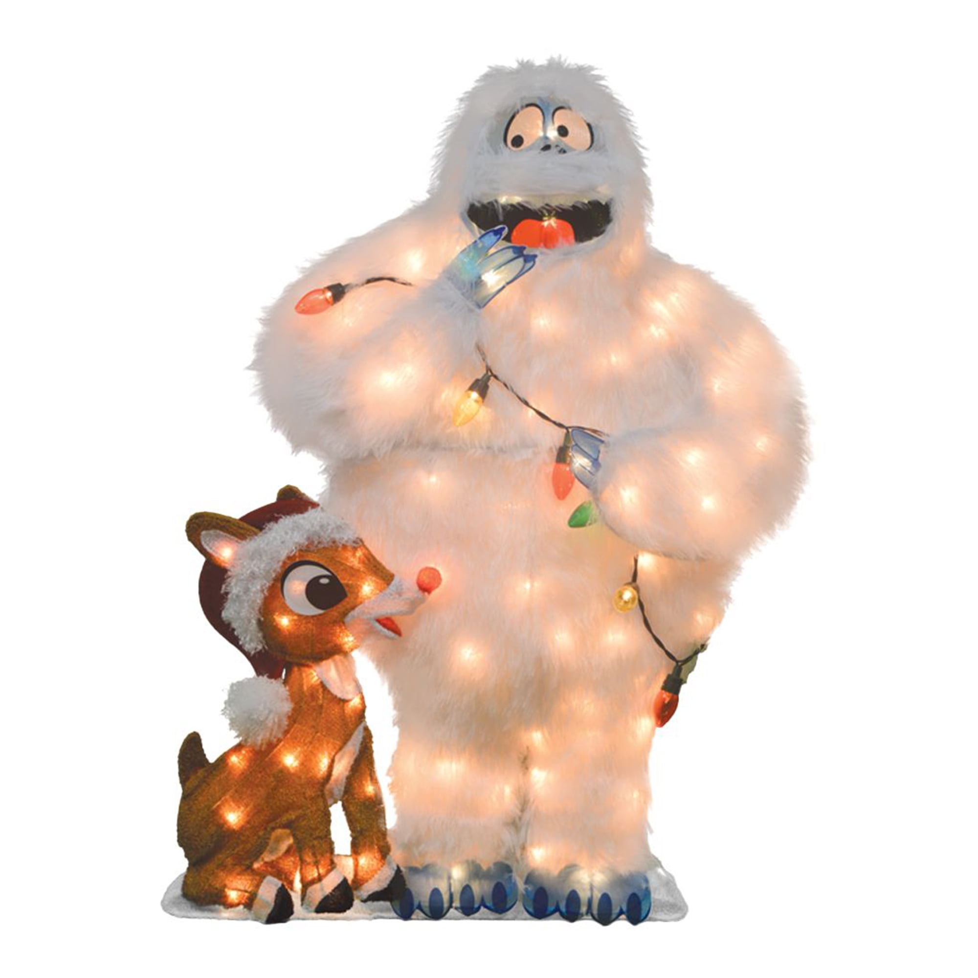 Product Works 32” Pre-Lit Rudolph & Bumble Christmas Outdoor Decor ...