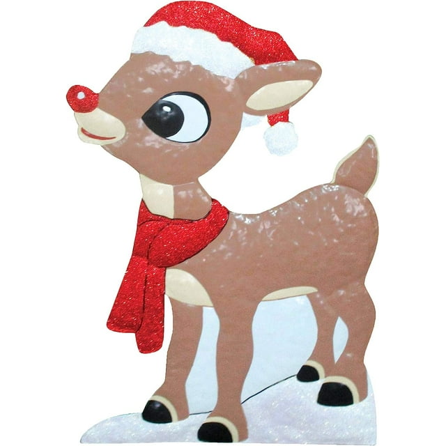 ProductWorks Rudolph The Red-Nosed Reindeer Decorative Christmas Metal ...