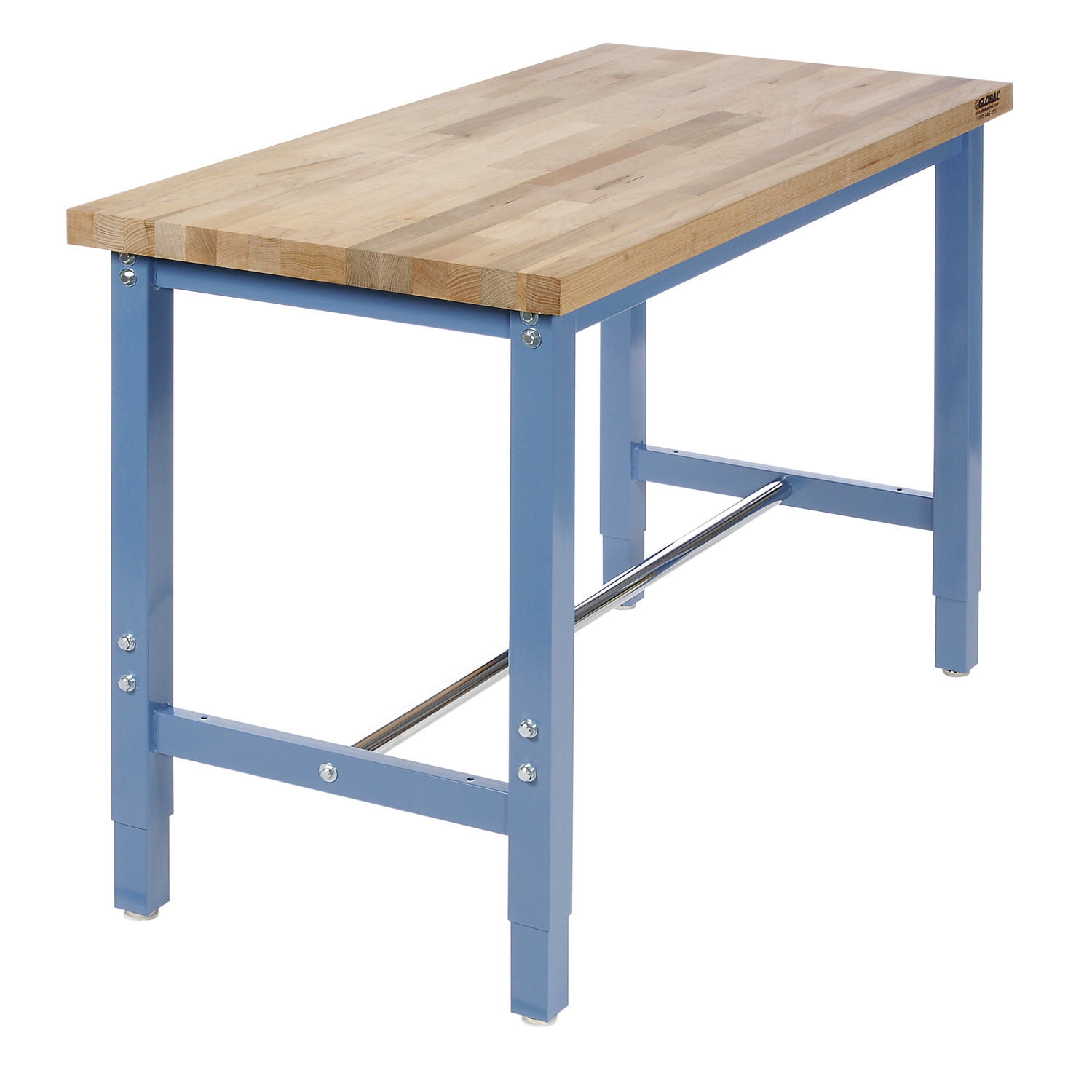 Production Workbench Return - Maple Butcher Block Square Edge - Blue ...