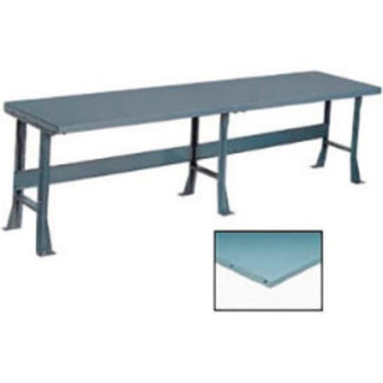 Production Workbench with Steel Square Edge Top, 3 Legs - Gray - 96 x ...