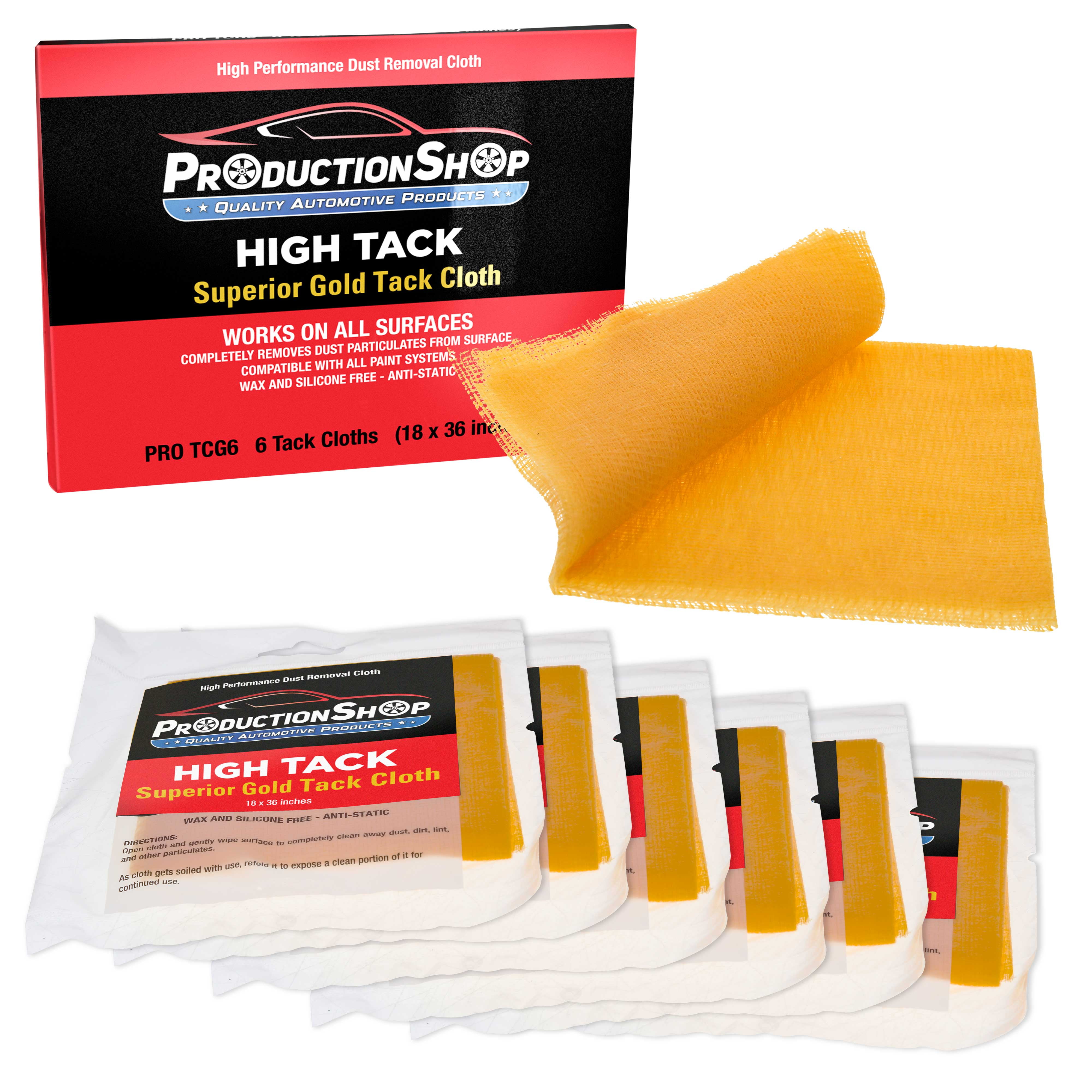 ProductionShop - High Tack Superior Gold Tack Cloths, Box of 6 ...