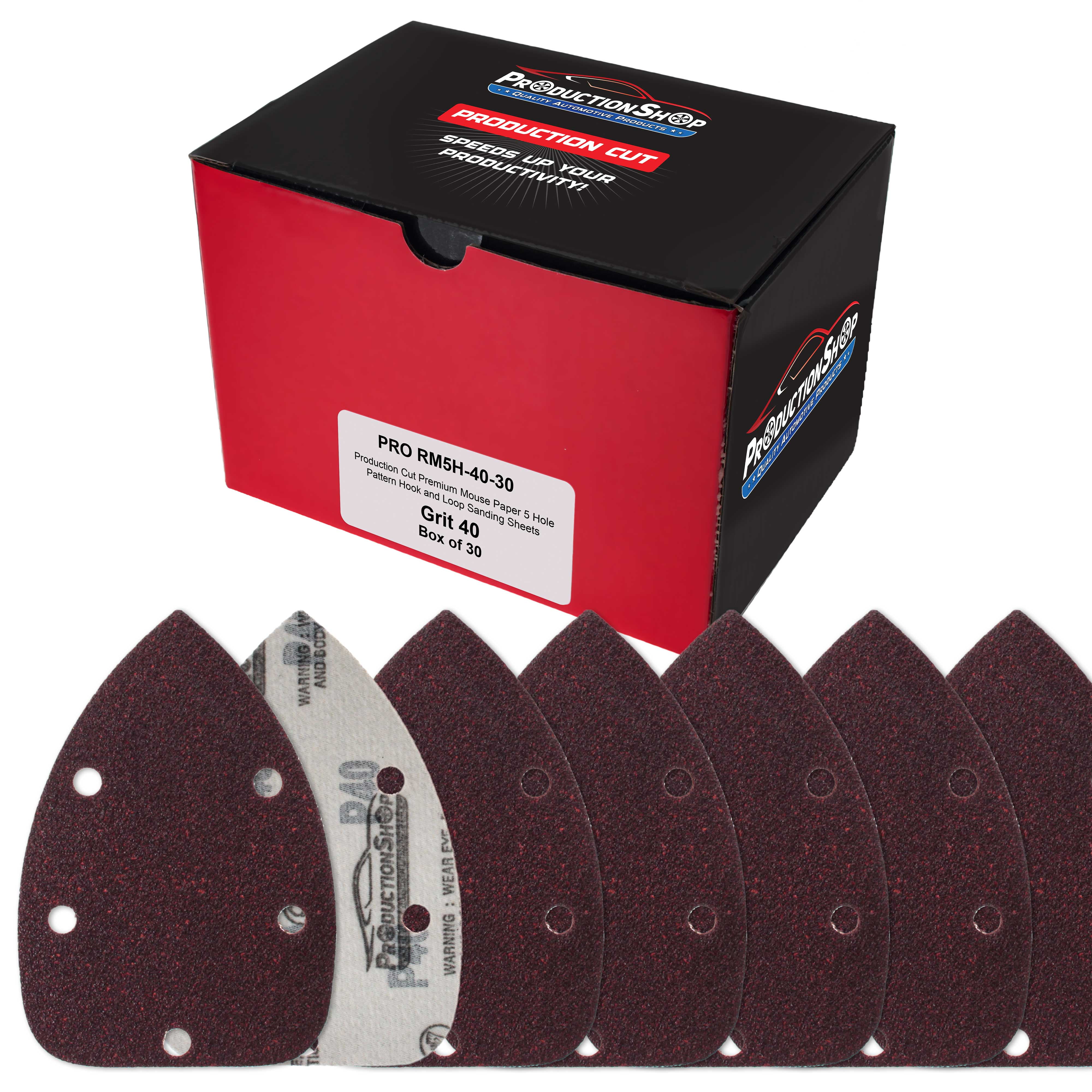 ProductionShop Premium 40 Grit 5-Hole Pattern Mouse Detail Sander ...