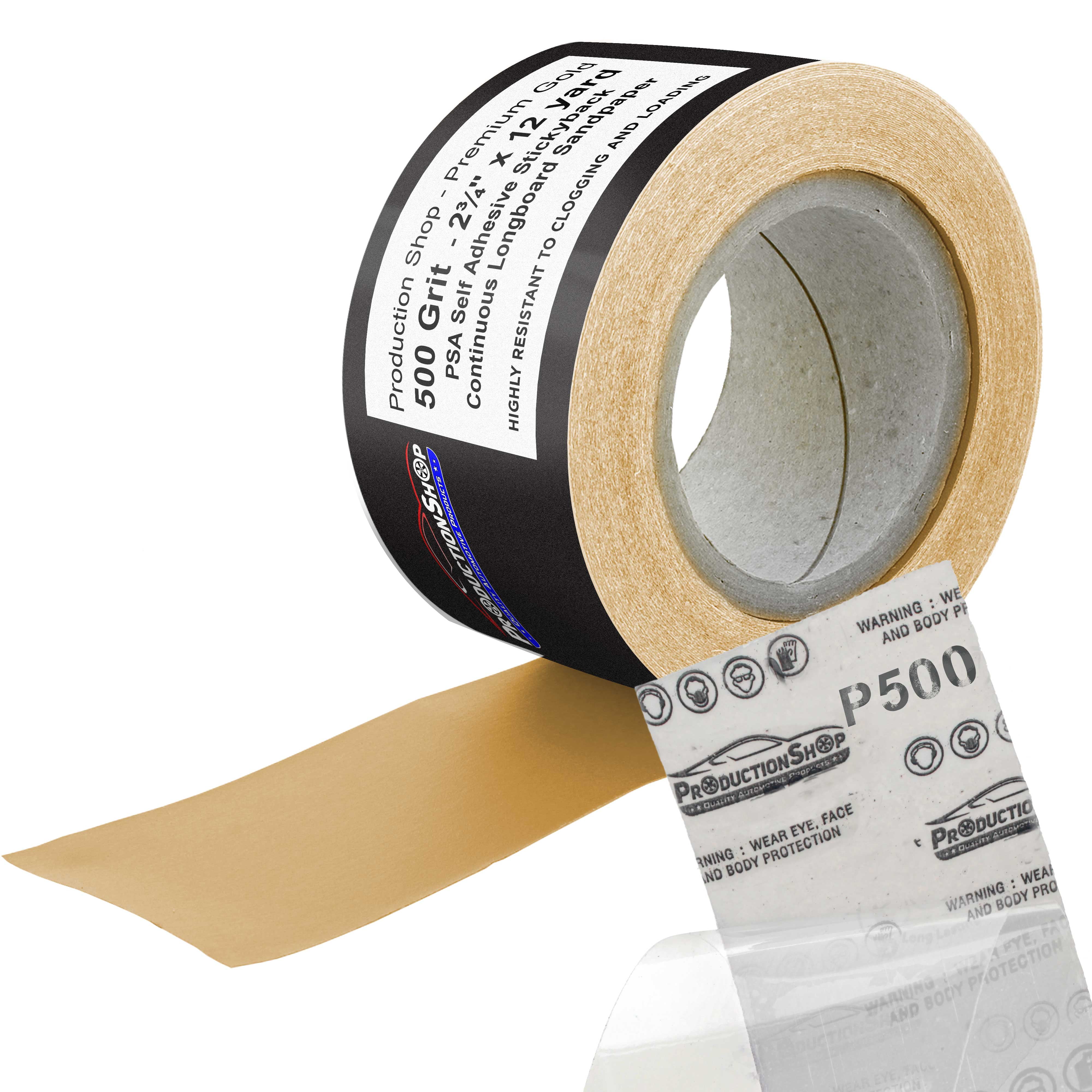 ProductionShop Premium 500 Grit PSA Gold Longboard Sandpaper, 2-3/4 ...