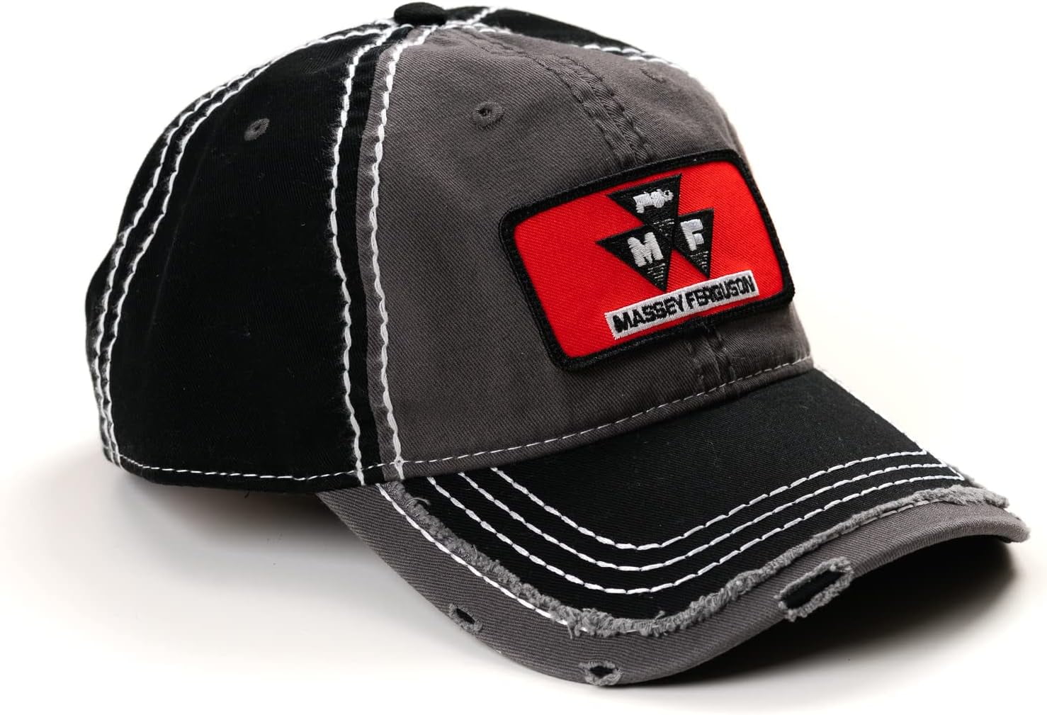 Productions Massey Ferguson Hat, Gray & Black Distressed, 7-7 7/8 ...