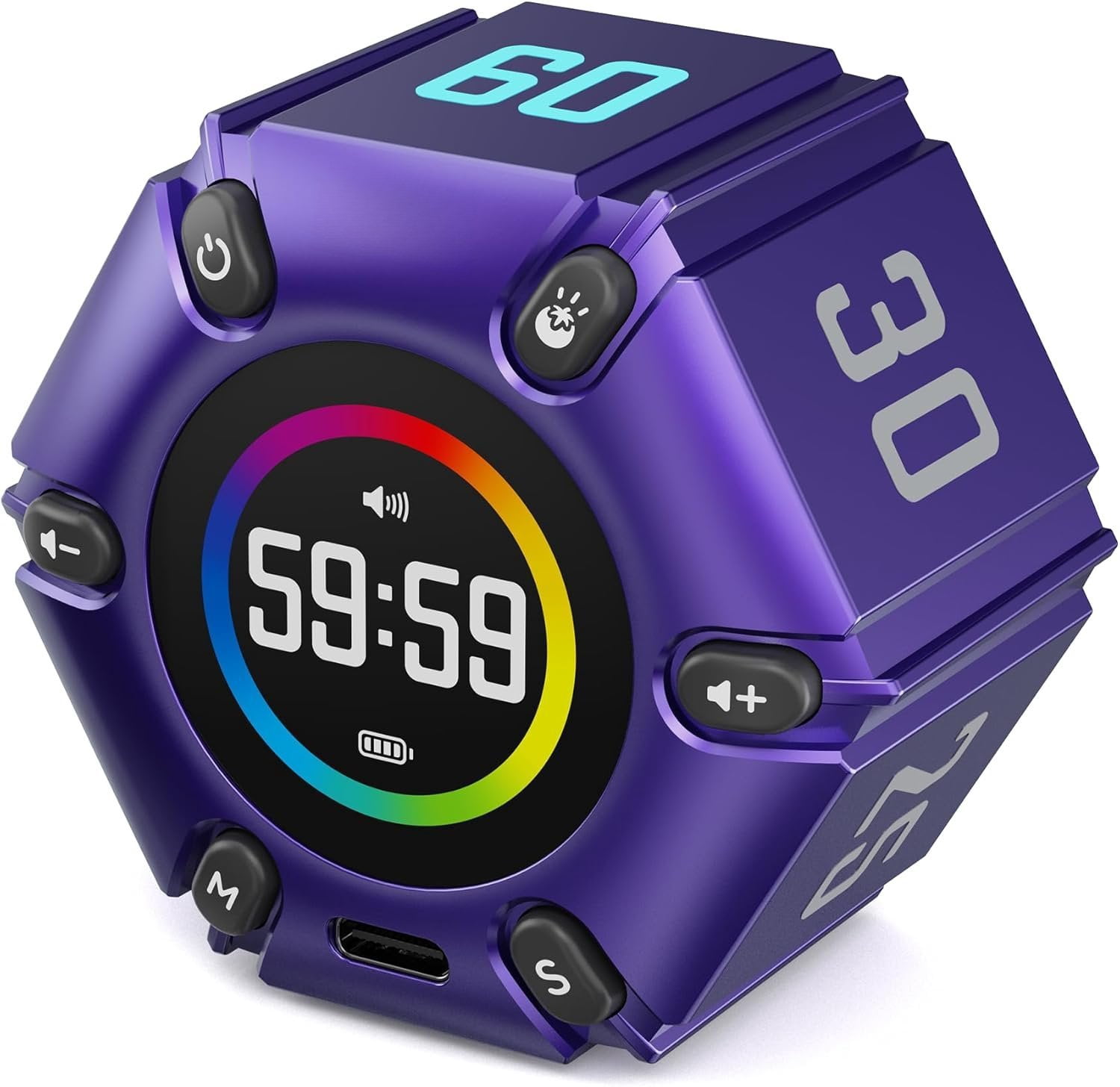 , Productivity Cube Timer, Visual Pomodoro Timer, Mute & Vibration & Adjustable Sound Alert ...