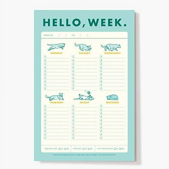 Productivity Pads - Fun and Witty Planners (Hello, Week - Kitty ...