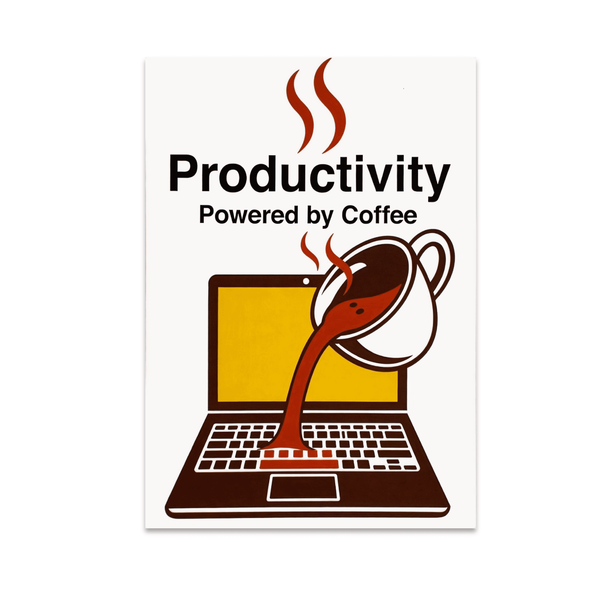 Productivity Powered by Coffee - Office Decor Enthusiast - 13x19 Poster ...