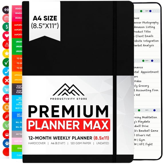 Productivity Store 2024 Planner PRO, Undated 12 Month, Daily, Weekly ...