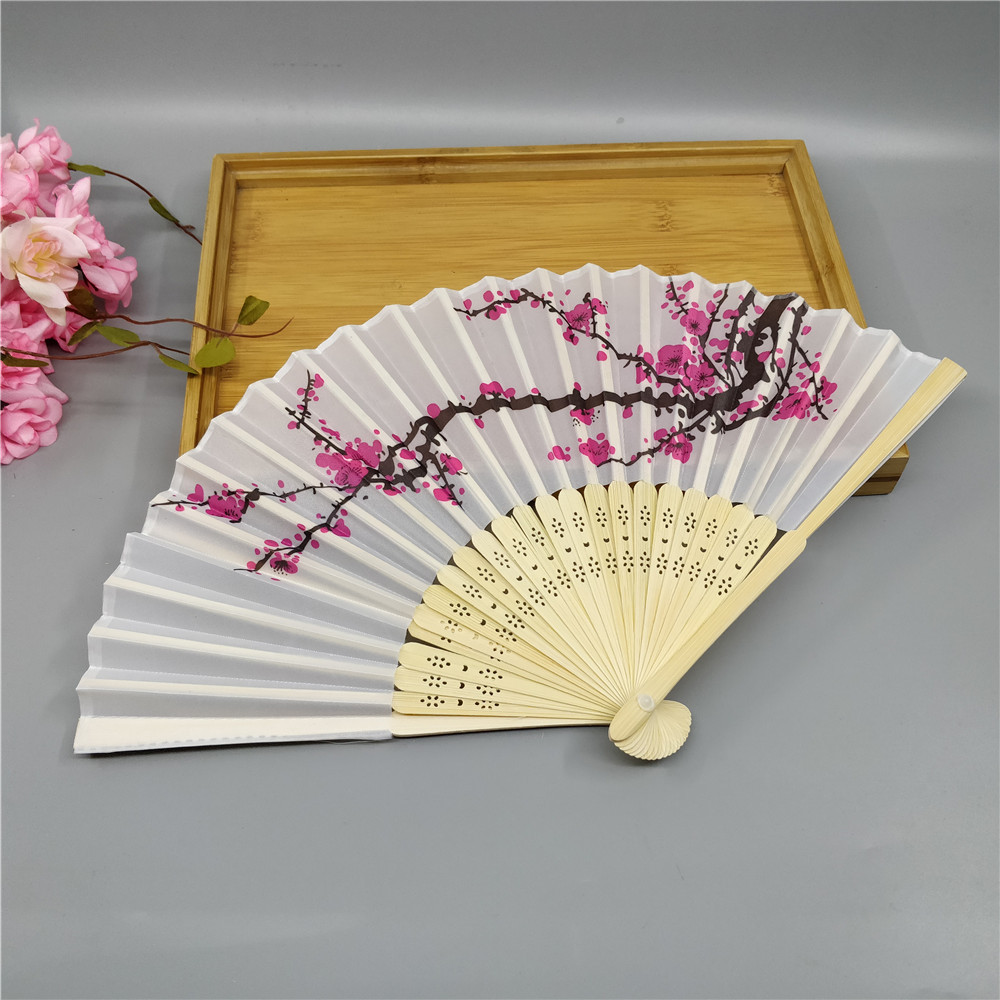 Products 21cm plum silk fan cloth wedding gift invitation decorative ...