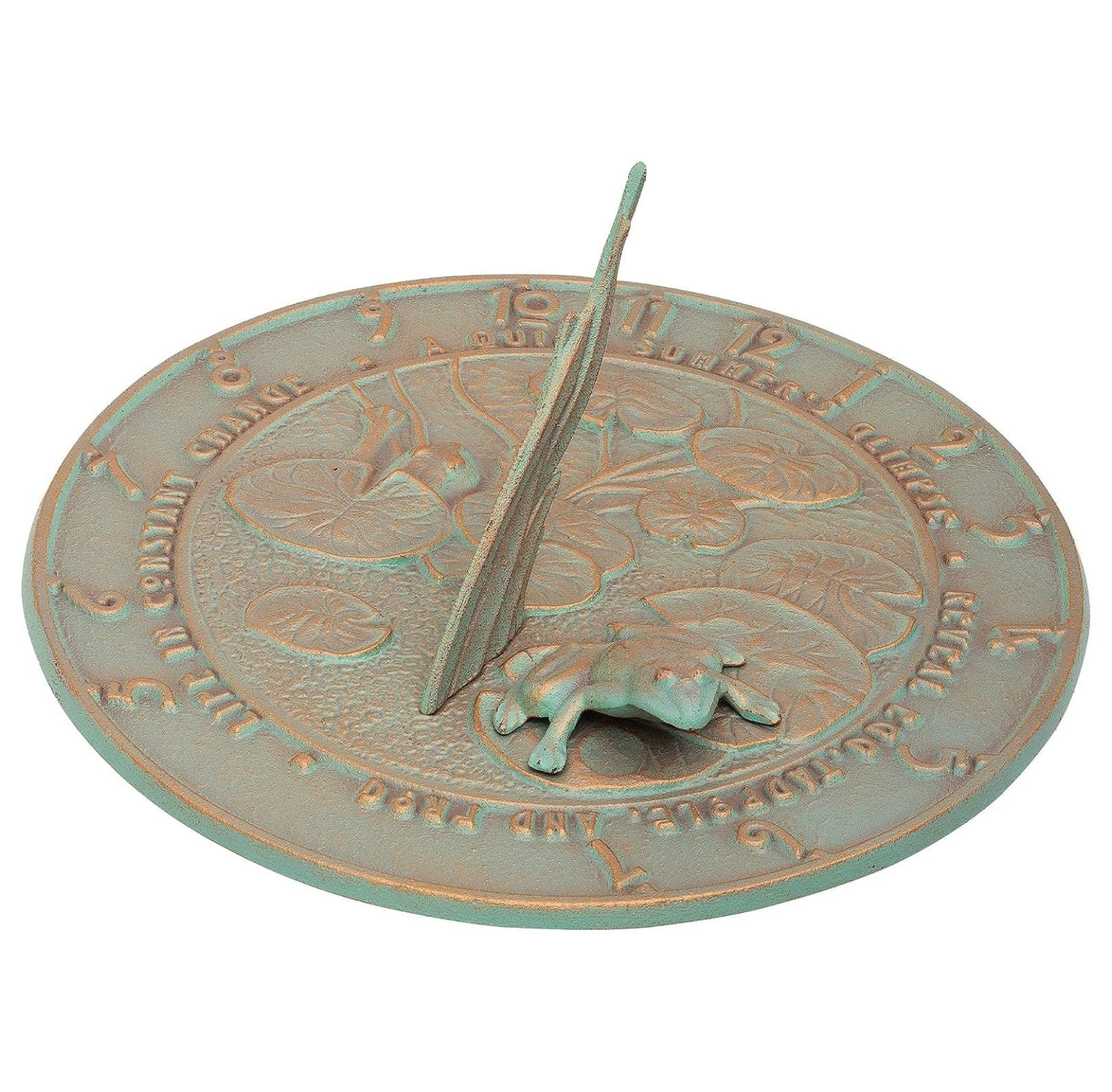 Products 493 Frog Sundial, 12x12, Copper Verdi - Walmart.com