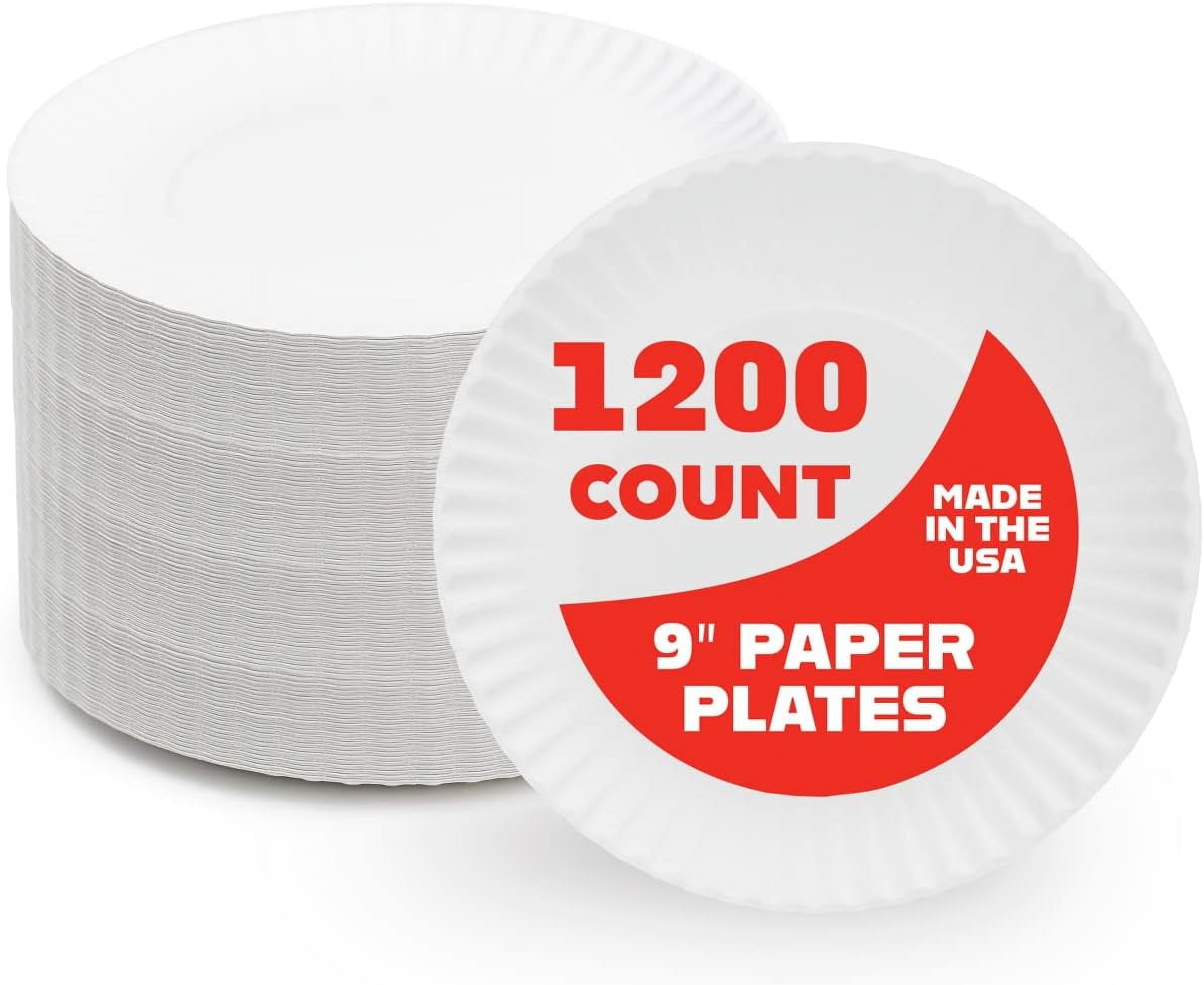 Products 9" White Paper Plates - Uncoated - Use for Foodware, Events ...
