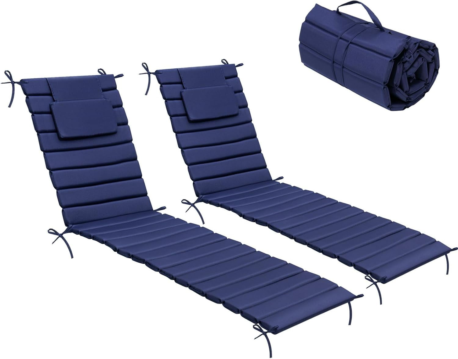 Products Chaise Lounge Cushion Outdoor Set of 2, Waterproof Foldable ...
