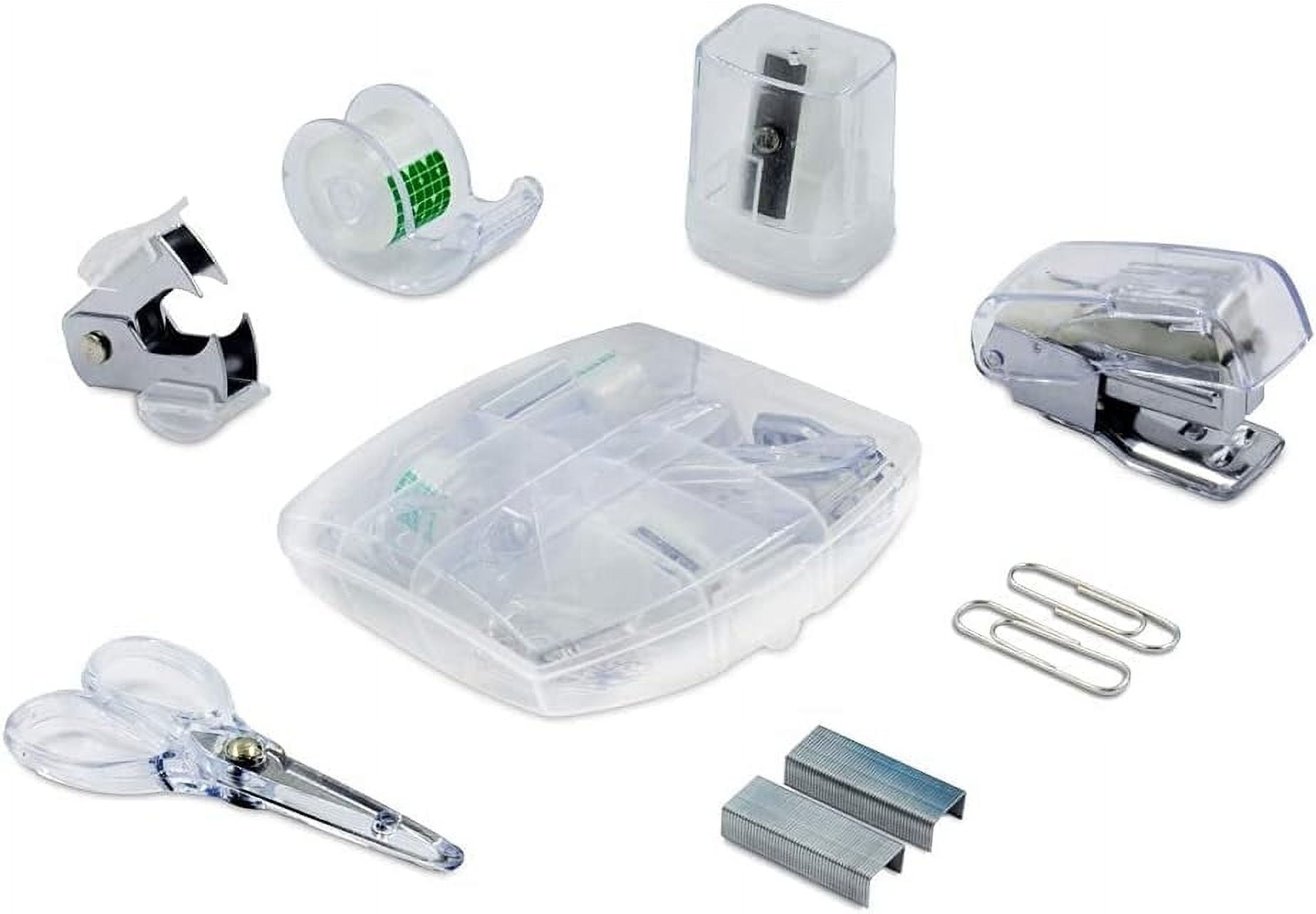 Products Clear Mini Office Supply Kit Portable Case with Scissors ...