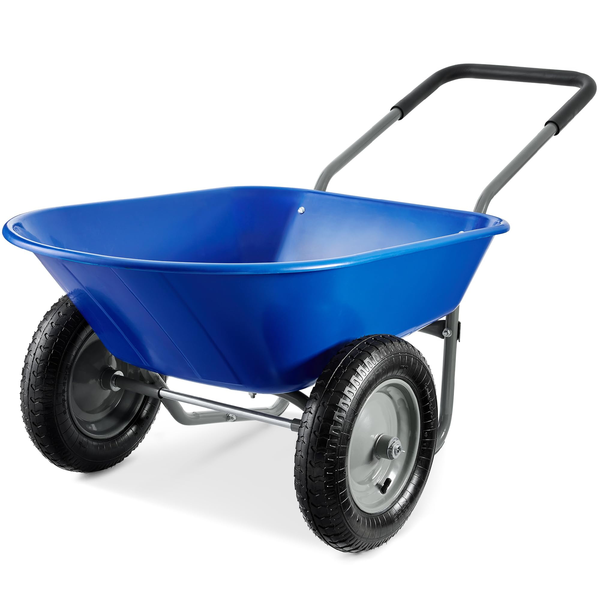 Products Dual-Wheel Home Utility Yard Wheelbarrow Garden Cart w/Built ...