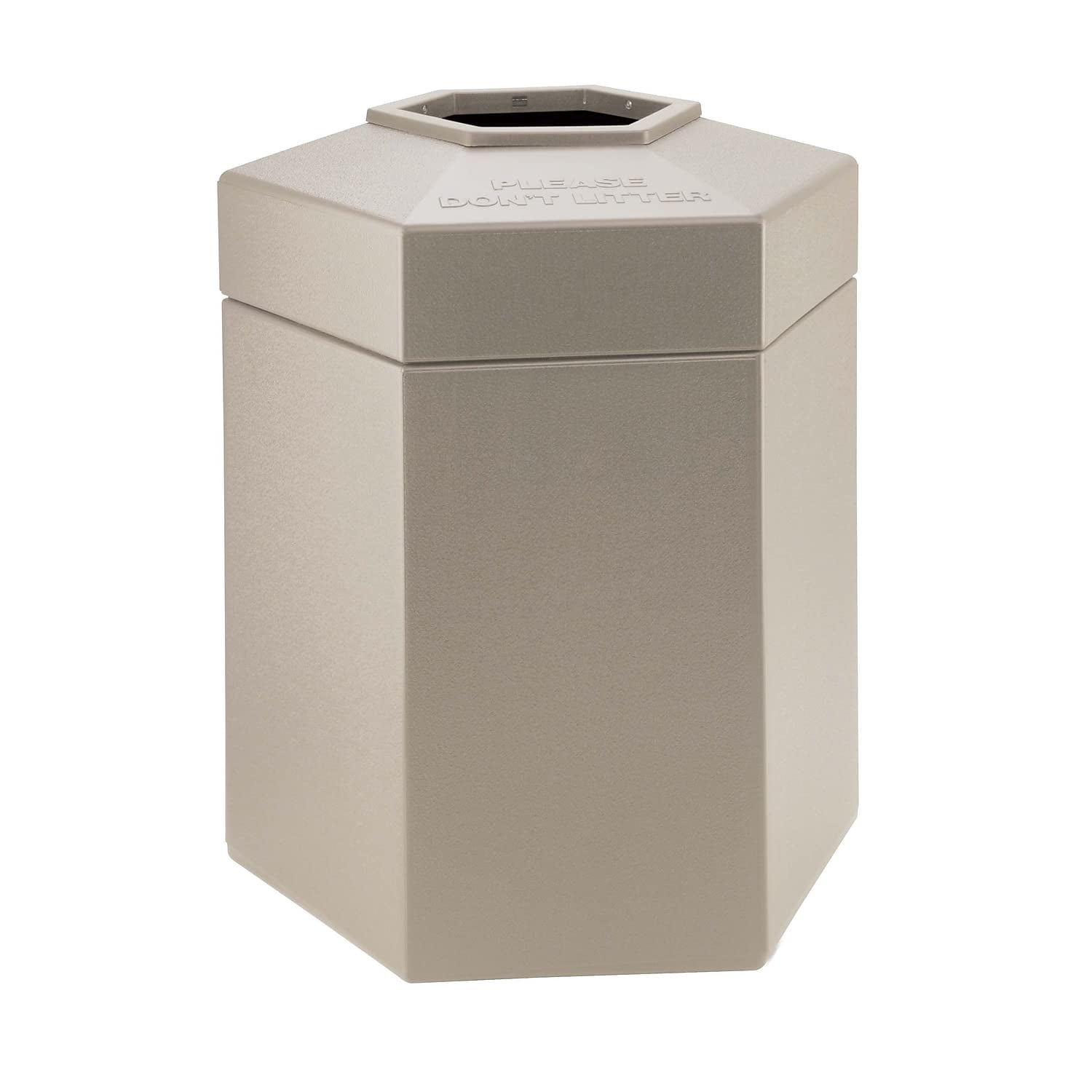 Products Polytec Series 45Gal Hex Waste Container, Beige (737202 ...