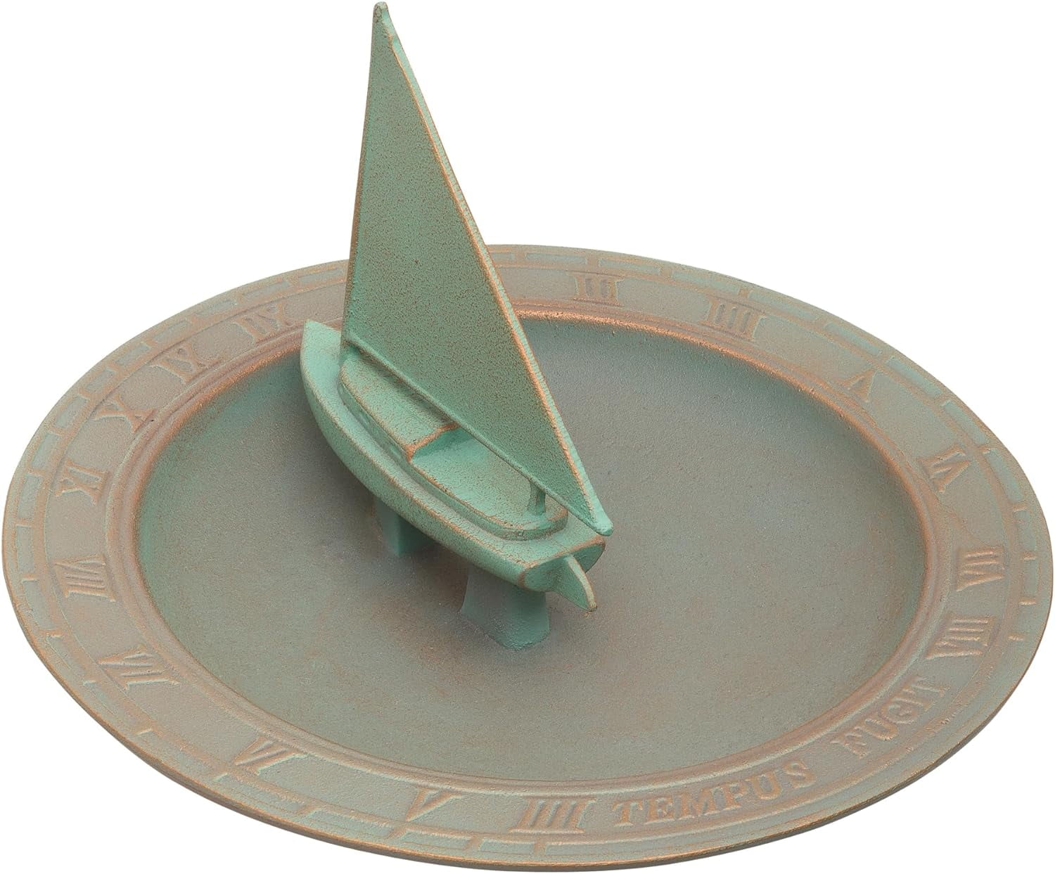 Products Sailboat Sundial Birdbath, Copper Verdi - Walmart.com