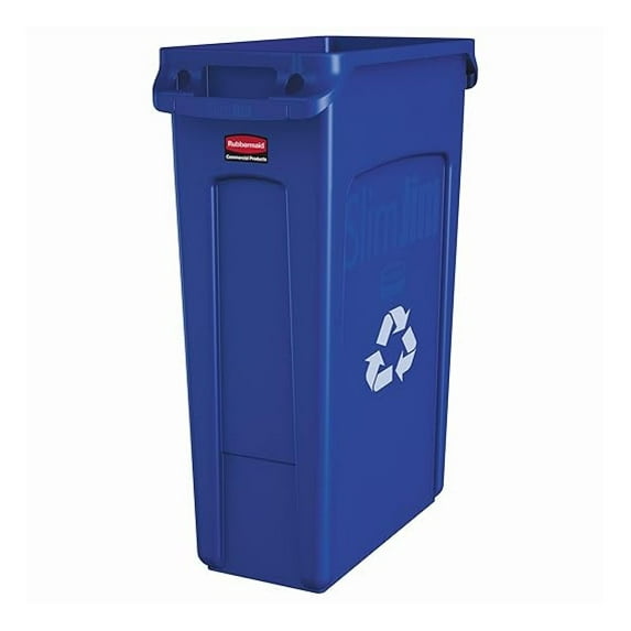 Products Slim Jim Plastic Rectangular Recycling Bin/Trash Can with ...