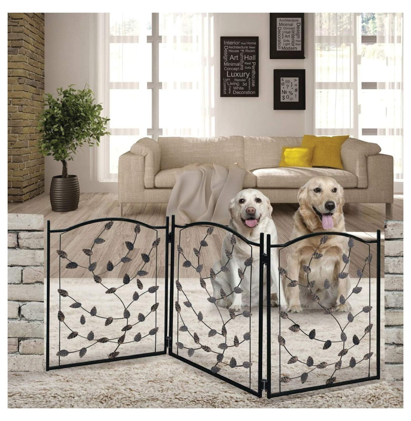 Products TT Leaf Design Metal Pet Gate - Walmart.com