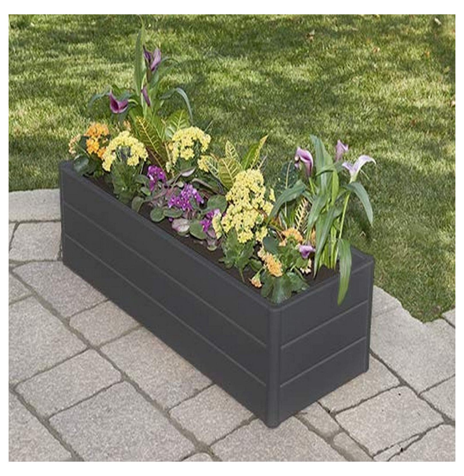 Products Terrace Garden Box, 44.5" L x 16.5" W x 11.5" H, Polymer with ...