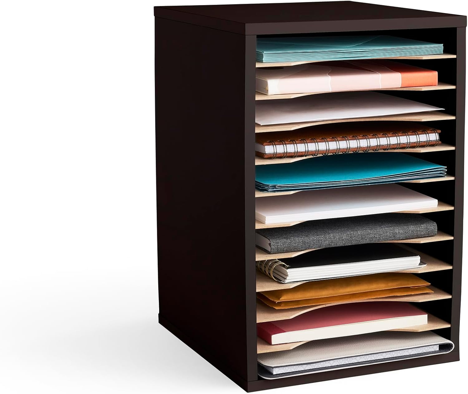 Products Vertical Desktop Sorter, 11 Compartment, Black - Walmart.com