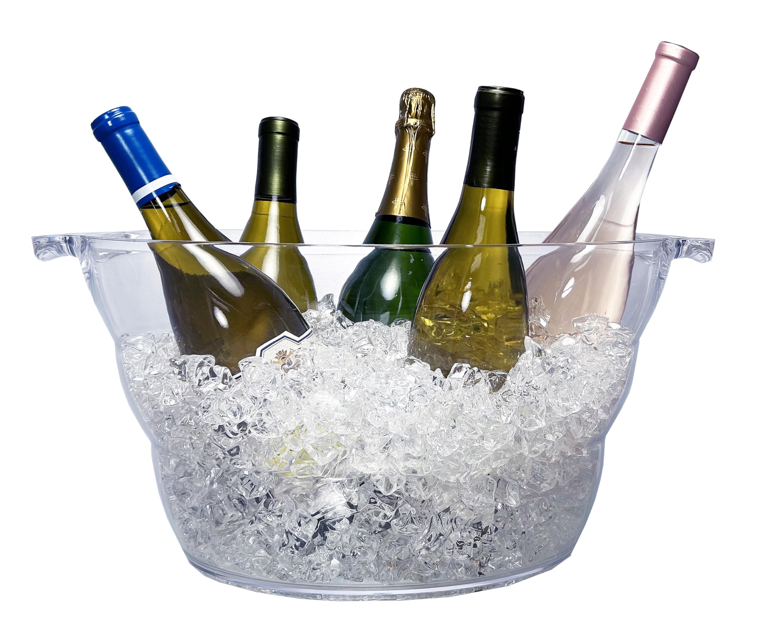 Prodyne Large Clear Beverage Ice Party Tub, Big Oval, 15-1/2" x 11" x 9 ...