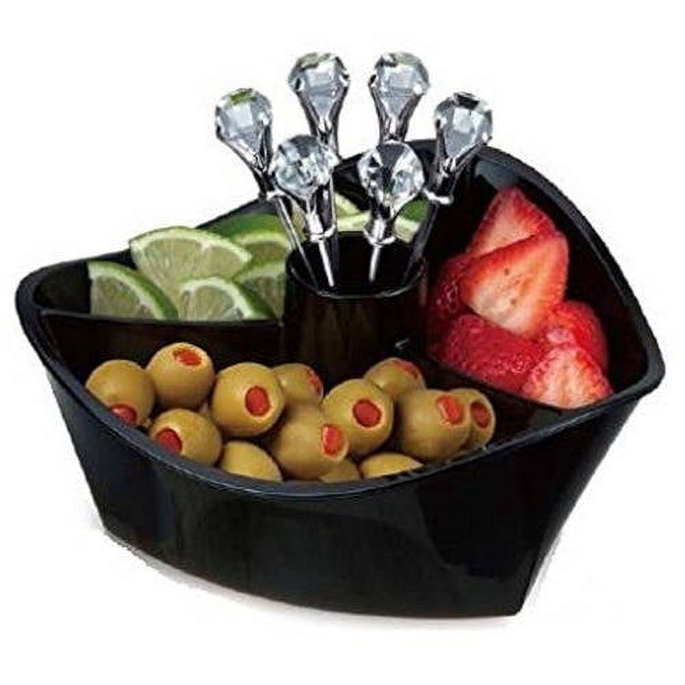 Prodyne Happy Hour Garnish Servers Clear Bowl With Colorful Diamond ...