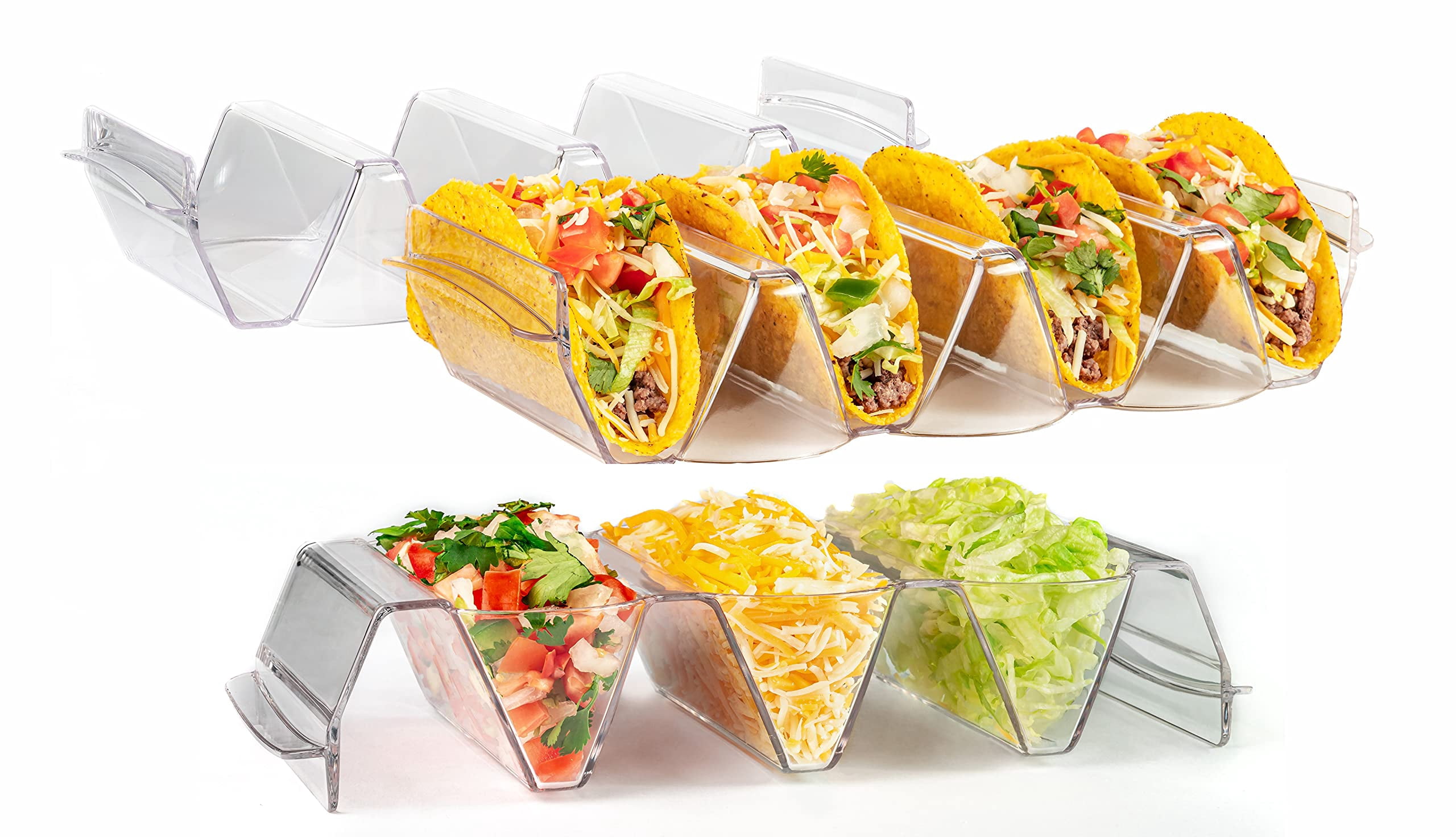 Prodyne Time Prep and Serve Taco Bar, Set of 3, Clear - Walmart.com