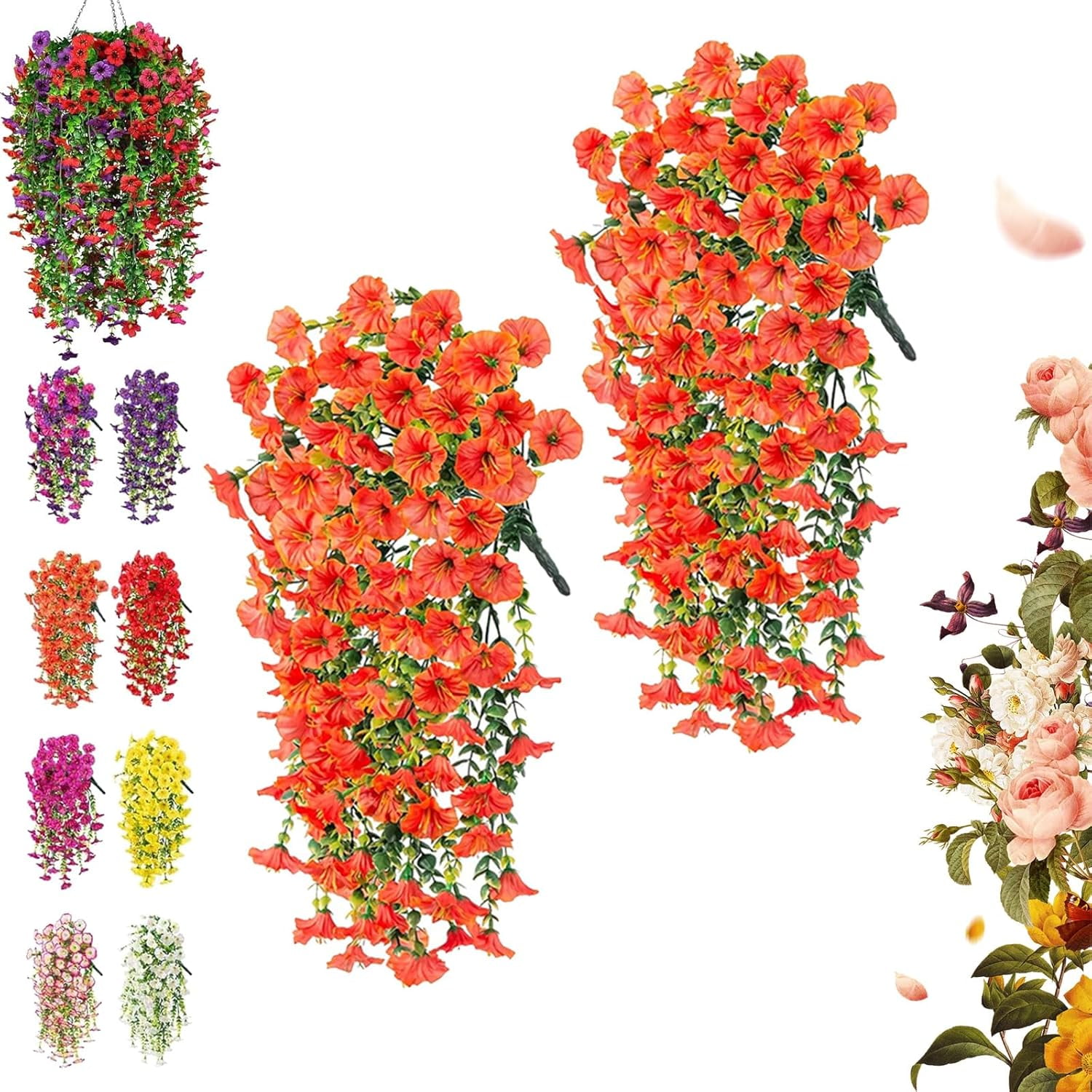 Proemptli Lifelike Artificial Flowers, Fade-Proof UV Resistant ...