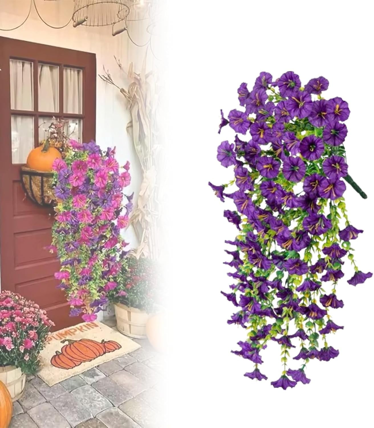 Proemptli Lifelike Artificial Flowers, Proemptli Hanging Morning Glory ...