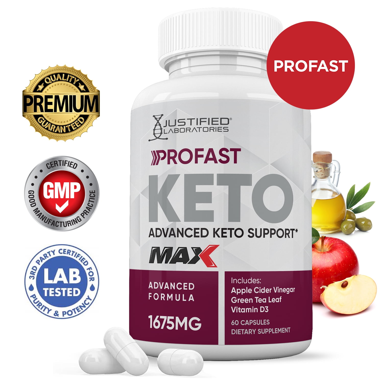 Profast Keto ACV MAX Pills 1675mg Alternative to Gummies Dietary Supplement 60 Capsules ...