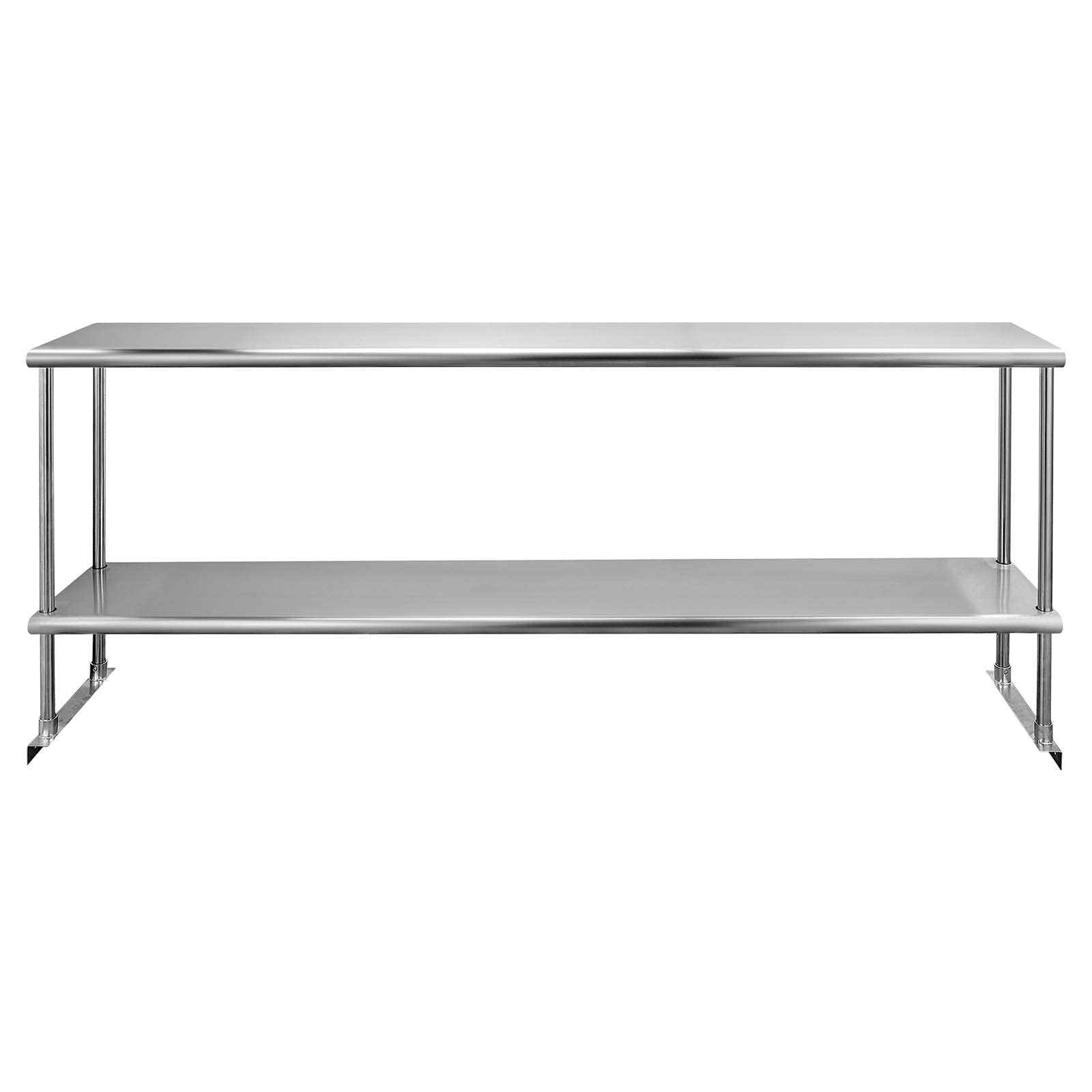 Profeeshaw 12" x 72" Adjustable Double Shelf Stainless Steel General ...
