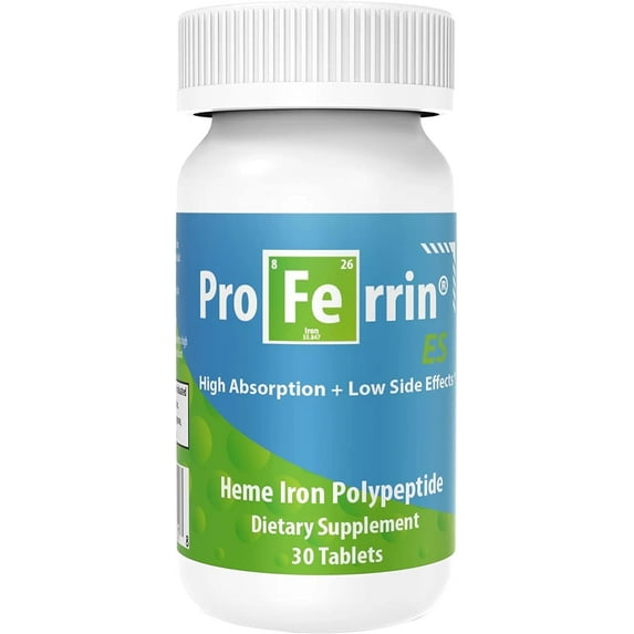 Proferrin, 10.5mg Heme Iron Polypeptide, Dietary Supplement, 30 Tablets ...