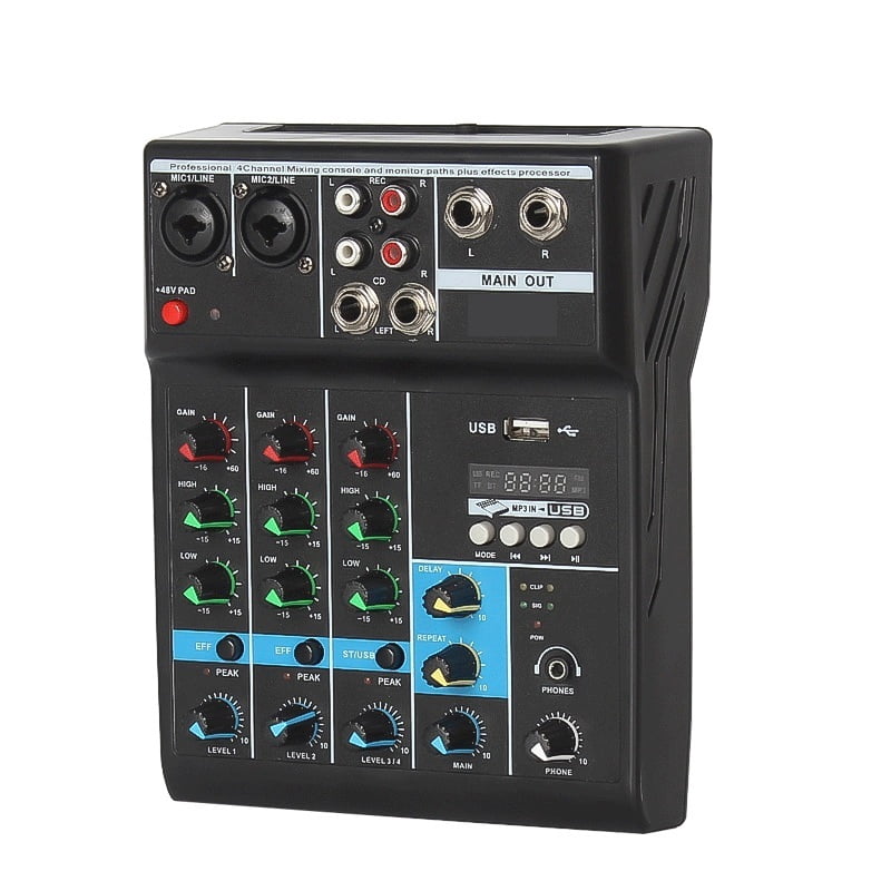 Professal 4 Channel Bluetooth Mixer Sound Mixing Console Interface USB ...