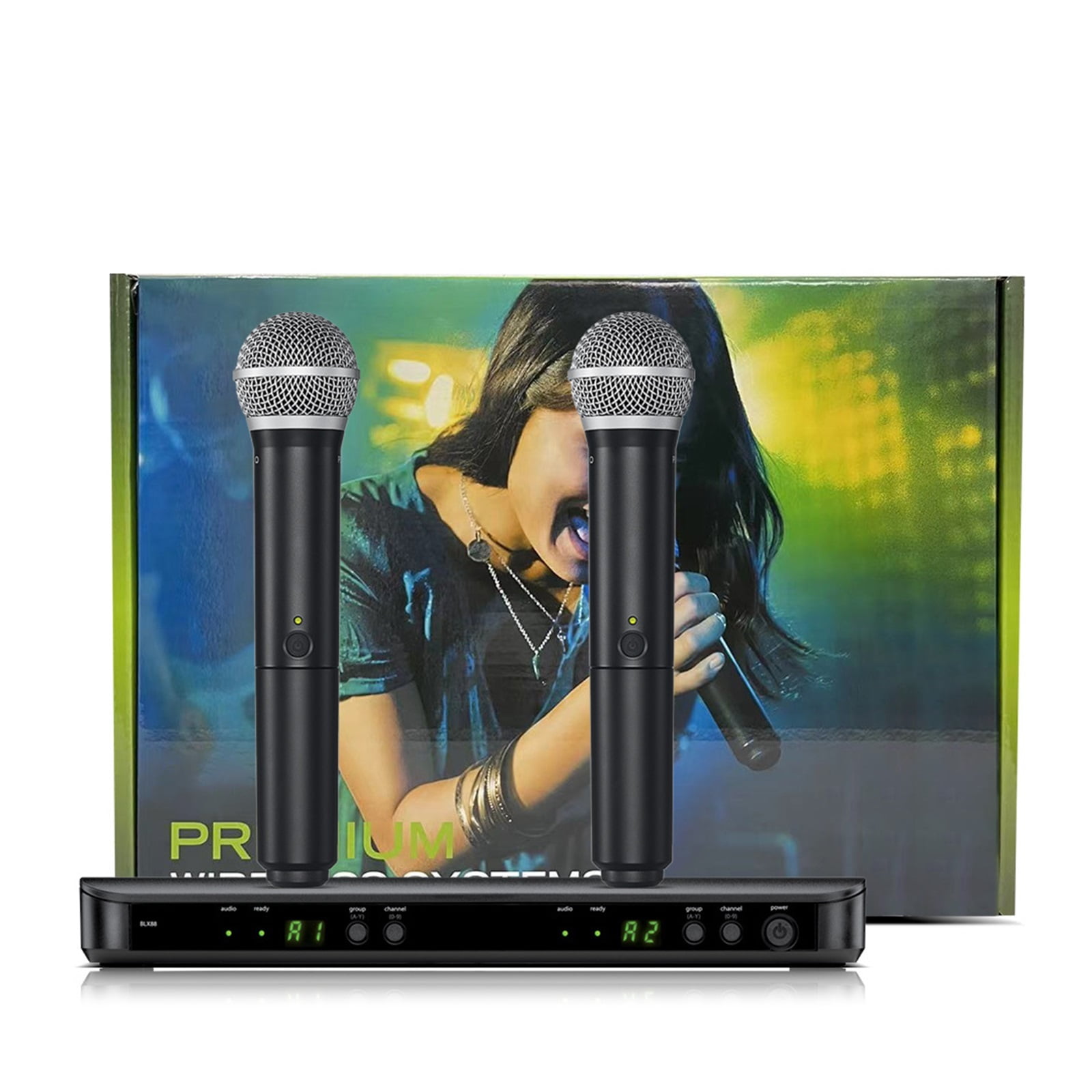 Profession 1 Channel Wireless Vocal Microphone UHF System Kit Handheld ...