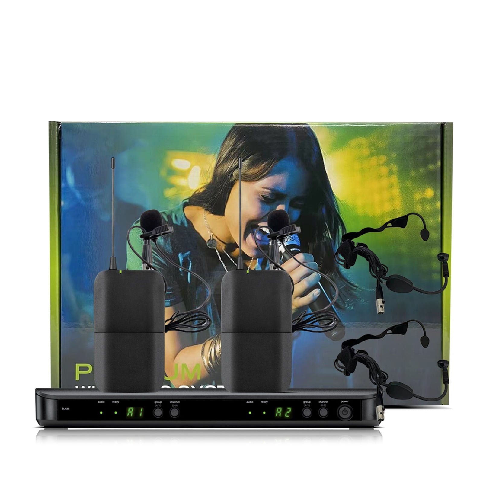 Profession 1 Channel Wireless Vocal Microphone UHF System Kit Handheld ...