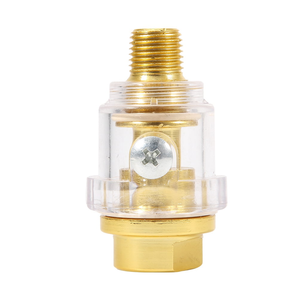 Professional 1/4in NPT Mini in Line Oiler Lubricator Gold Color Copper ...