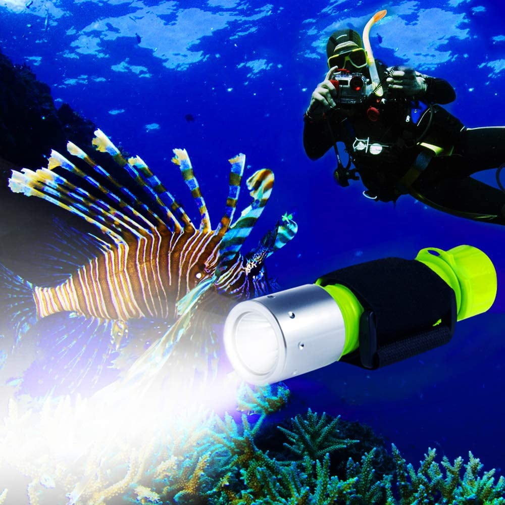 Professional 1100 Lumen Diving Flashlight Bright Submarine Light Scuba ...