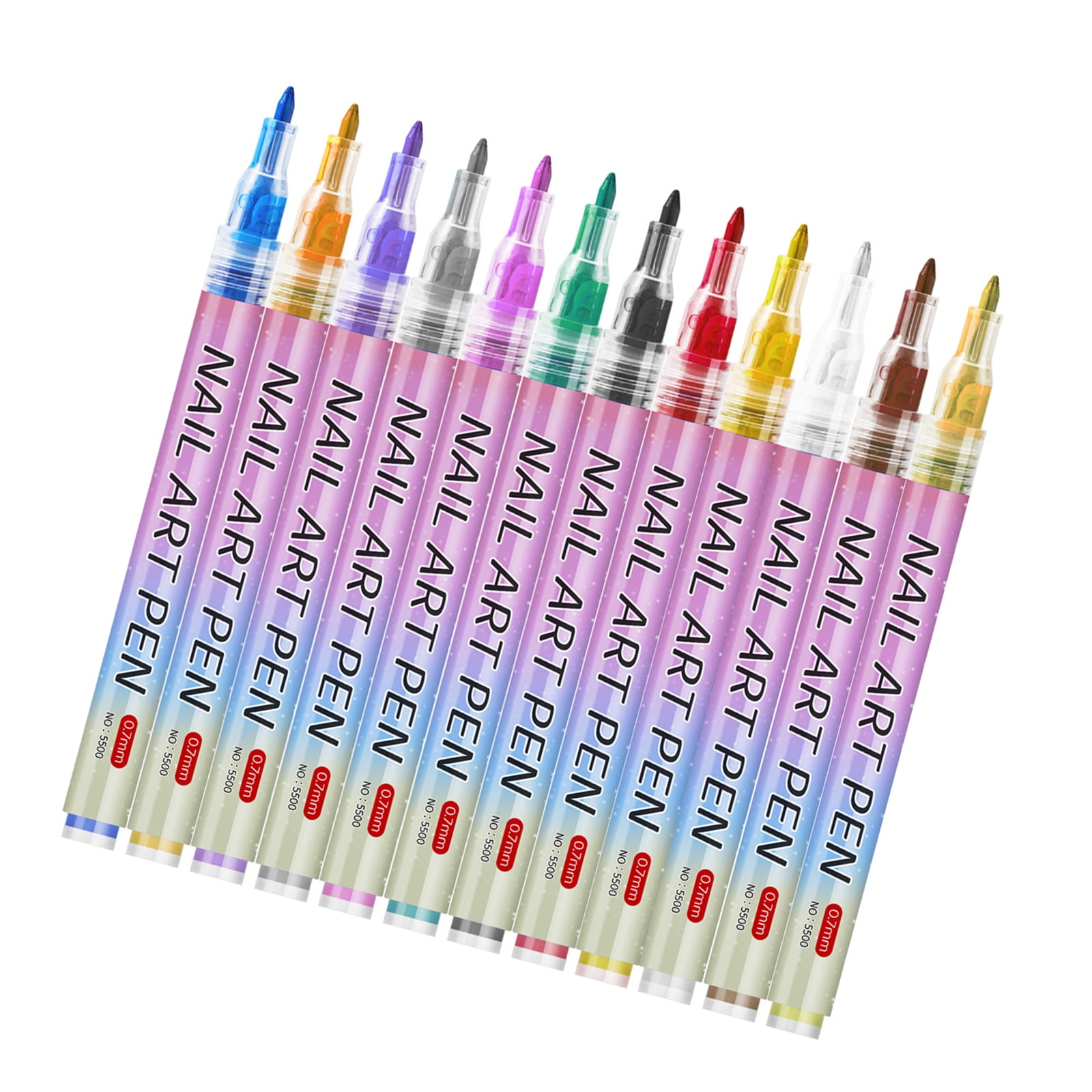 Professional 12 Color Nails Art Pen 0.7mm Fine Tip for Precise Drawing ...