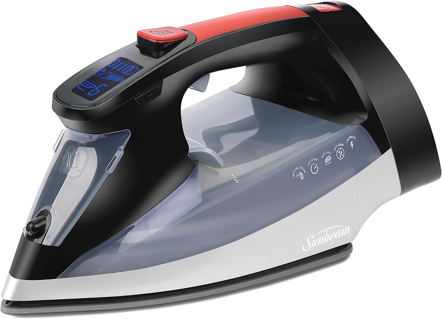 Professional 1700W Digital Steam Iron, 11-Heat Settings, Multi-Color ...