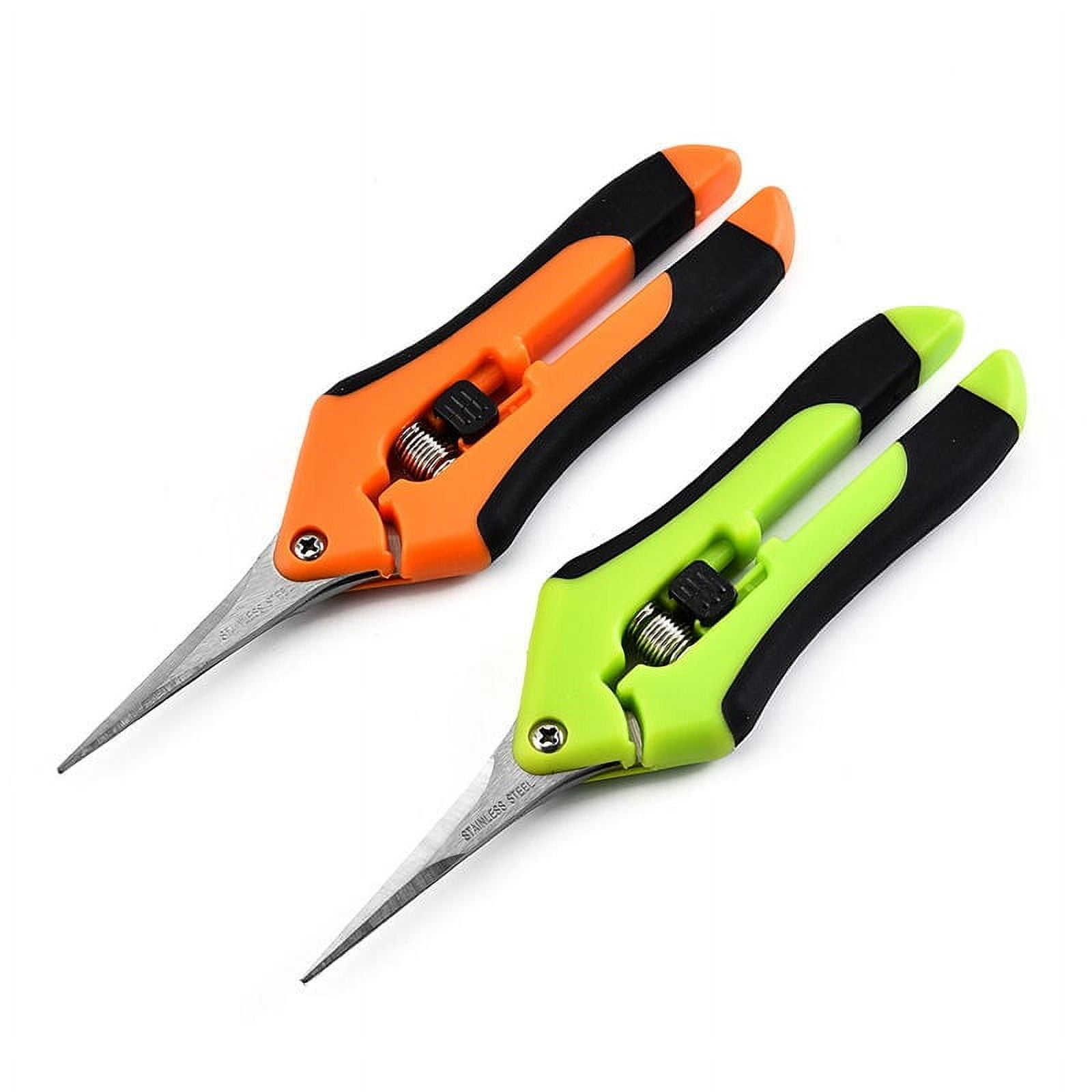 Professional 2 Pack Titanium Coated Non-Stick Pruning Shears, Ergonomic ...