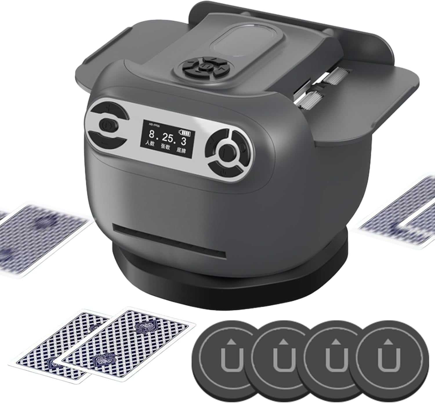 Professional 2-in-1 Automatic Card Shuffler & Dealer Machine with 4 ...