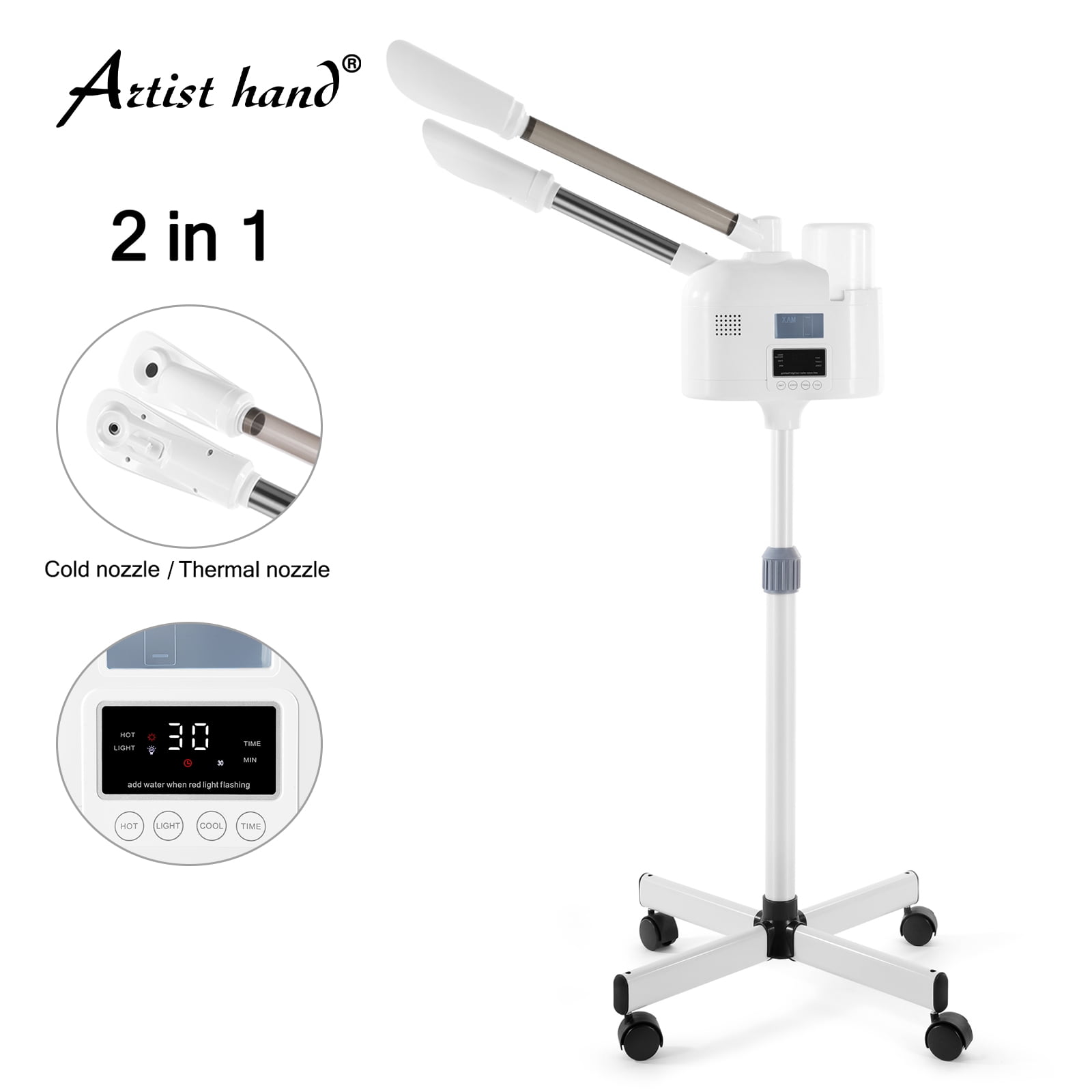 Professional 2 in 1 Facial Steamer Hot/Cold Nozzle UV Ozone Salon ...