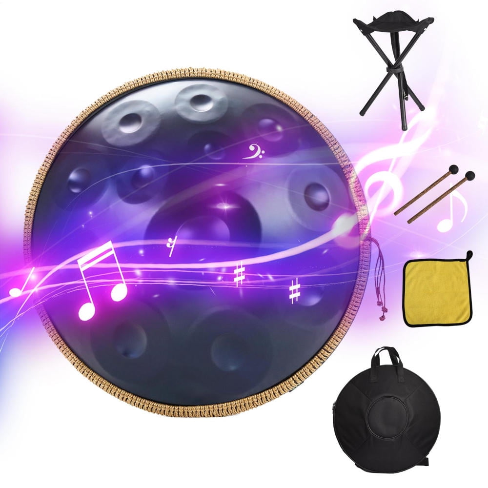 Professional 22" Steel Handpan Drum (D Minor Key) - 12-Note Musical ...