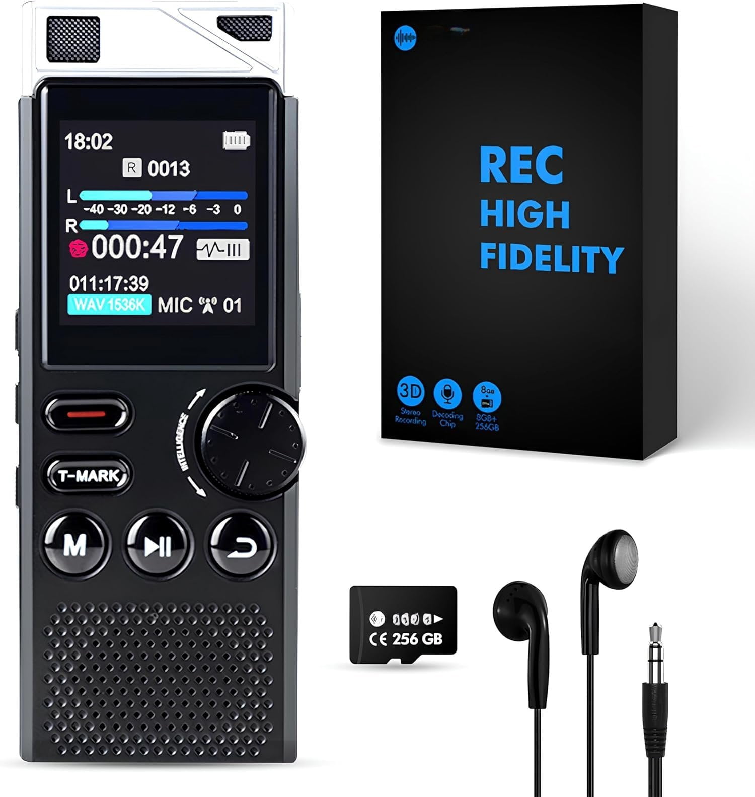 Professional 264GB Digital Voice Recorder - Voice Activated Recorder ...